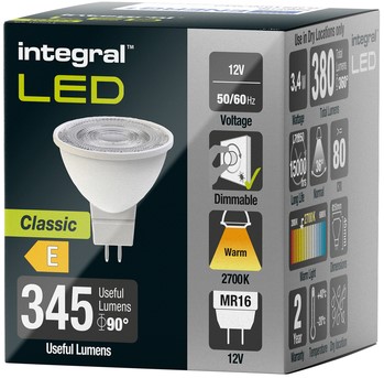 Ledlamp Integral MR16 2700K warm wit 2.7W 380lumen 1 Stuk bij Prokan